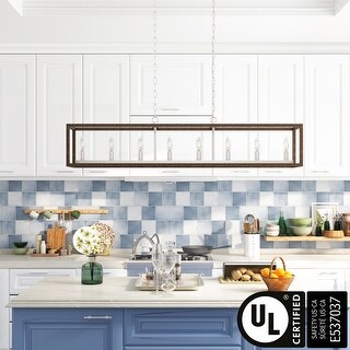 Farmhouse Industrial 8-light 48In Rectangle Linear Kitchen Island ...