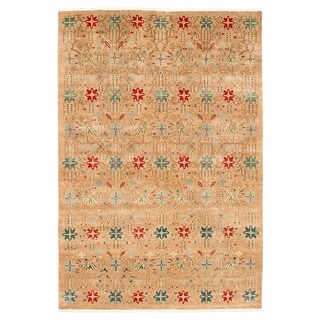 ECARPETGALLERY Hand-knotted Pak Finest Tan Wool Rug - 5'11 x 8'8 - Bed ...