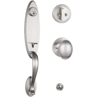 Front Door Entry Handle and Deadbolt Lock Set Single Cylinder Deadbolt ...
