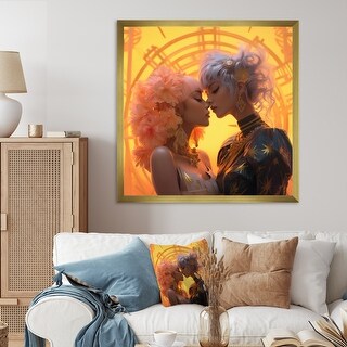 Designart "Funky Love Celebration I" Couple Framed Wall Art Prints ...