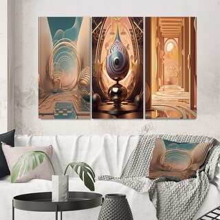 Designart "Future Folklore Minimal Retro Architecture III" Abstract ...