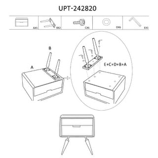 21 Inch Traditional Bedside Table With 1 Drawer And Angled Legs Walnut ...