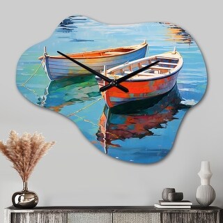 Designart - Boat Harmonic Waters - Boat Large Wall Clock in ...
