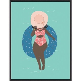 By the Pool by Queenbe Monyei Canvas Art Framed - Sylvie Black - Bed ...