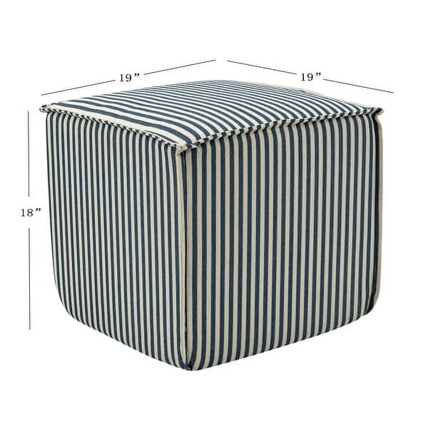 Square Pouf with Foam Core - Navy Blue Stripe - Bed Bath & Beyond ...
