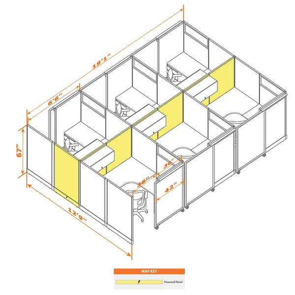 Cubicle with Sliding Door 67H 6pack Cluster - Bed Bath & Beyond - 34508393