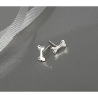 Sterling Silver Dog Bone Stud Earrings - Bed Bath & Beyond - 41390662