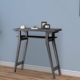 11.5" 2-tier Modern Wood Console Table with Slanted Leg Support Gray ...