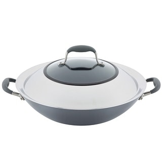 Advanced Home Nonstick Open Stock Cookware 14-Inch Covered Wok, Onyx ...