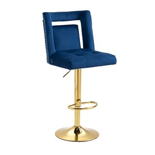 Navy Bar Stools with Back and Footrest Counter Height - 18.9*22.14*37. ...