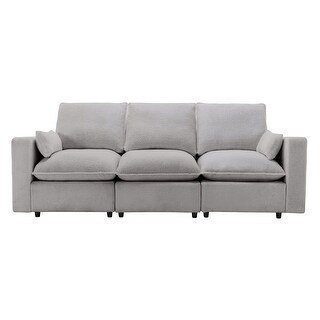 Livingroom Polyester Couch 3 Seat Sectional Sofa w/Removable Cushions ...