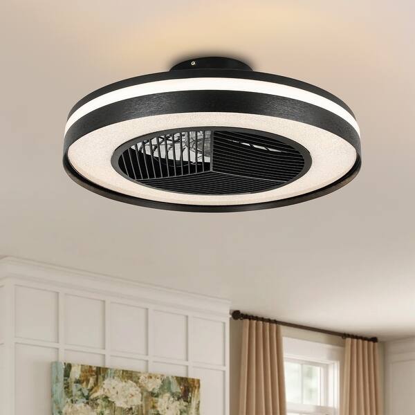 20-in Enclosed Low Profile Ceiling Fan with Remote Control(7-Blade ...