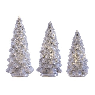 LED Frosted Glass Tree Decor (Set of 3) - Bed Bath & Beyond - 37983469