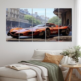 Designart "Grand Prix Retro Sports Car I" Classic Cars Multipanel Wall ...