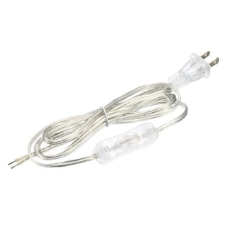 US Plug Lamp Power Cable with ON/OFF Switch 1.8M Extension Transparent ...