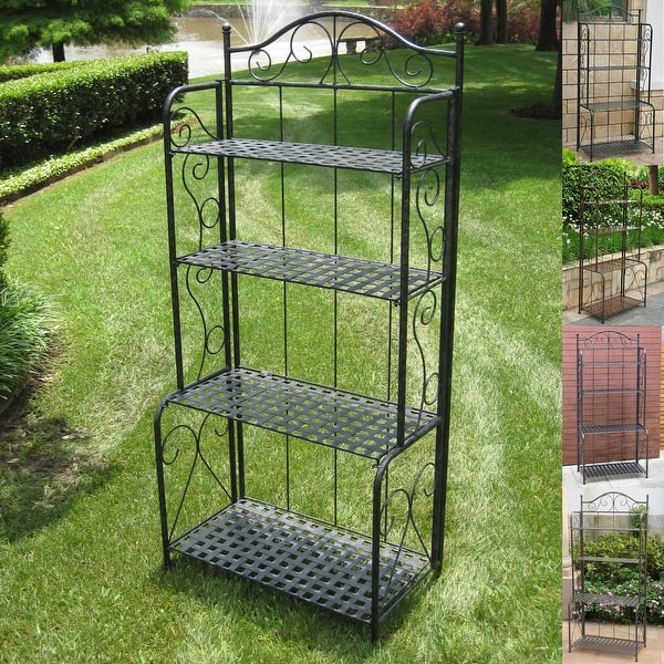 Mandalay 4-tier Iron Folding Bakers Rack - Bed Bath & Beyond - 1770374