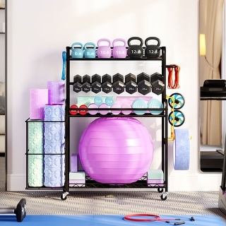 40.7" Width Yoga Mat Storage Racks Freestanding Dumbbell Storage Rack ...