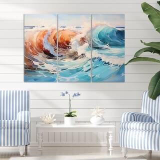 Designart "Beach Photo Oceanic Rhythms VII" Nautical & Beach Canvas ...