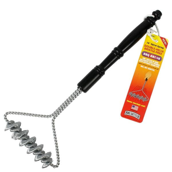 BrushTech 16" Spiral Spring Double Helix Bristle Free BBQ Grill Brush ...