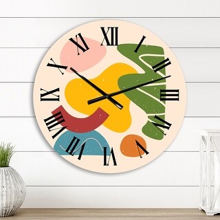 Designart 'Trendy Colorful Organic Shape I' Mid-Century Modern wall ...