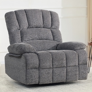 360°Oversized Rocker Swivel Recliner Chair, Manual Lazy Boy Recliner ...