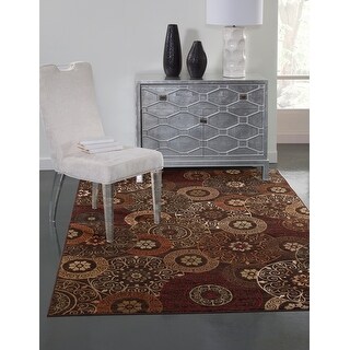 Flat Pile Machine Woven Viscose Contain Latex Circles Pattern Area Rug ...