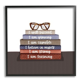 Stupell Motivational Self Esteem Books Framed Giclee Art Design by Saba ...