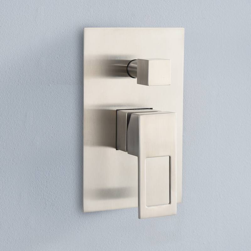 Brushed Nickel Tub And Shower Faucet Set With Waterfall Tub Spout Anti