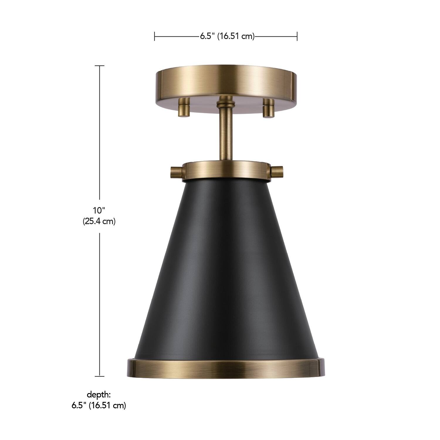 Novogratz x Globe Mia 1-Light Semi-Flush Mount Ceiling Light with Matte ...