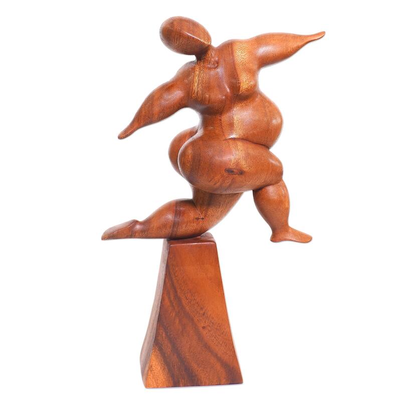 Handmade Be Happy Wood Sculpture (Mexico) - Overstock - 28845727