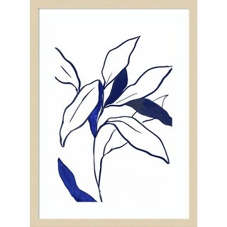 Indigo Lily Flower by PI Studio Wood Framed Wall Art Print - Svelte ...