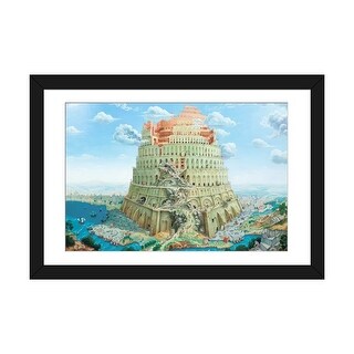 iCanvas "Tower Of Babel In Blue Tones" by Alexander Mikhalchyk - Bed ...