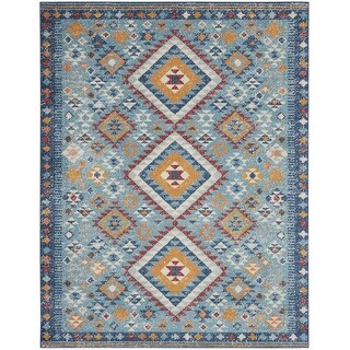 8' x 10' Blue and Multi Diamonds Area Rug - 3'6" - Bed Bath & Beyond ...