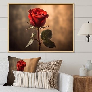 Designart "Vintage Rose Reverie" Roses Framed Wall Art Living Room ...