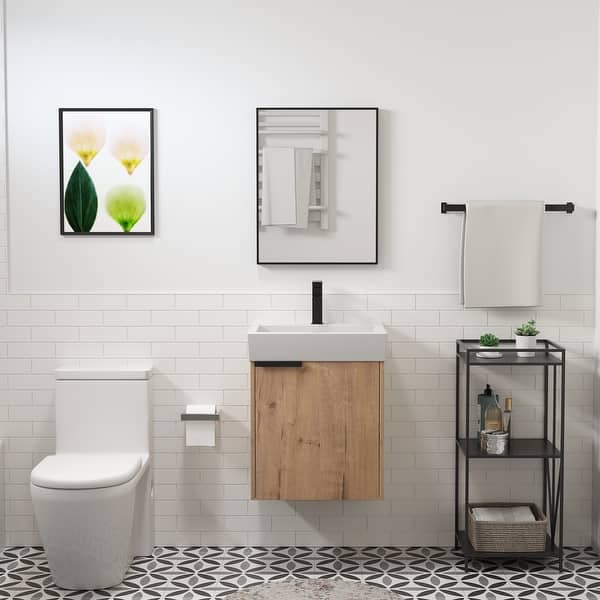 BNK 19 Inch Single Sink Bathroom Vanity with Soft Close Door - Bed Bath ...