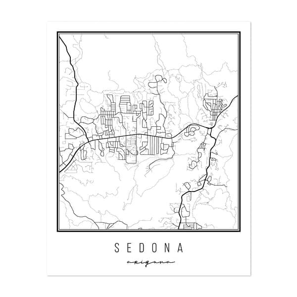 Sedona Arizona Sedona Arizona Street Map Maps Urban Art Print/Poster ...