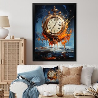 Designart "Surrealism The Dali Watch II" Surrealism Framed Canvas Art ...