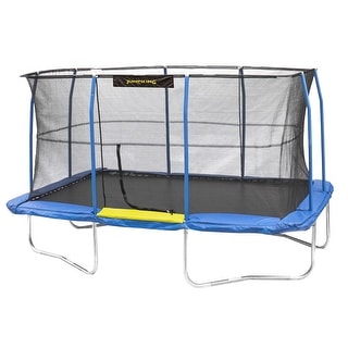JumpKing JKRC1014C319 10 x 14 Foot Enclosed Rectangular Trampoline with ...