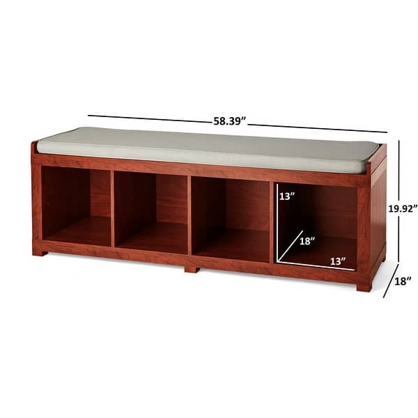4-Cube Storage Organizer Bench, Mahogany - Bed Bath & Beyond - 36334741