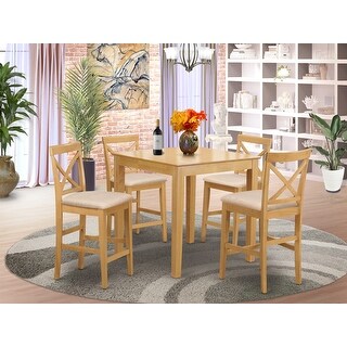 East West Furniture 5 Piece Kitchen Counter Set- a Square Dining Table ...
