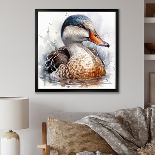 Designart "Magnificent_Male Duck I" Animal Duck Framed Canvas Art Print ...