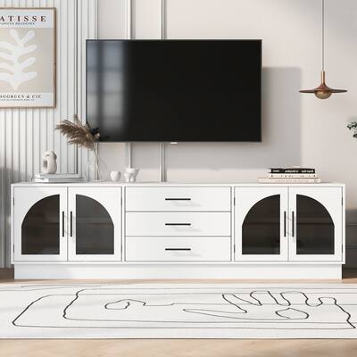 68 in. TV Stand Console for TVs up to 75 in. with Fireplace - 68 inches ...