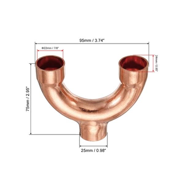 Tee Y Type Copper Fitting Welding Joint Split Union Intersection 7/8 ...