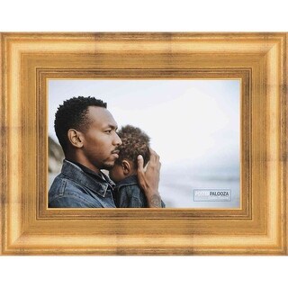 6x12 Traditional Gold Complete Wood Picture Frame with UV Acrylic, Foam ...