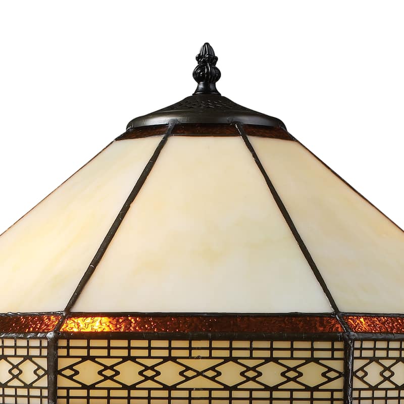 Elk Home Stone Filigree Bronze With Tiffany Glass 2 Light Table Lamp ...