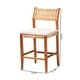 Chatura Natural Rattan and Mahogany Wood Counter Stool - Handwoven ...