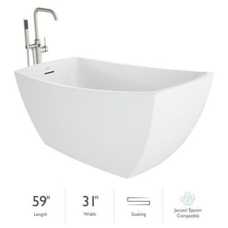 Jacuzzi Stella 59" Free Standing Acrylic Soaking Tub with Reversible ...