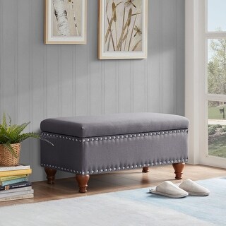 Modern Storage Ottoman Bench With Gold Legs - Bed Bath & Beyond - 40524252