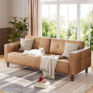 9 Seat Comfy Sectional Couches,83" Wide Faux Leather Sofa Couch with ...