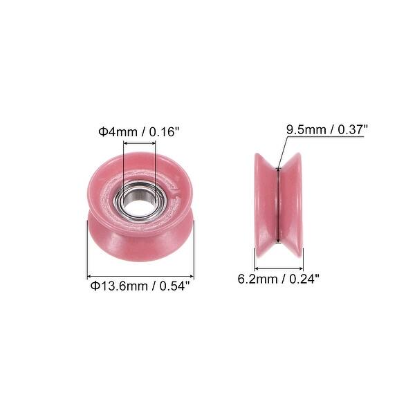 2pcs Guide Pulley Wheel Deep Groove Pulley Bearing, Light Red - 4x13 ...